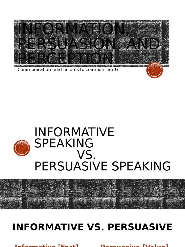 Lecture 2 Information Persuasion Perception | PDF