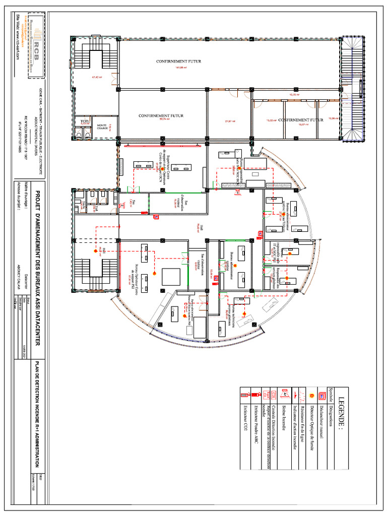 Plan de Detection Incendie r+1 Administration | PDF