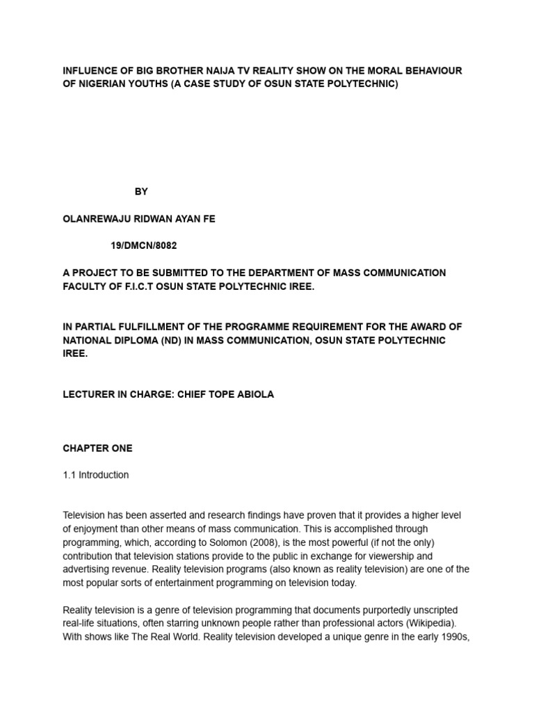 Chapter One (EIC) | PDF