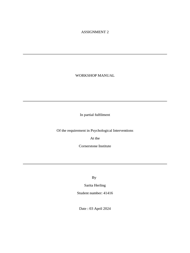 Assignment 2 Workshop | PDF