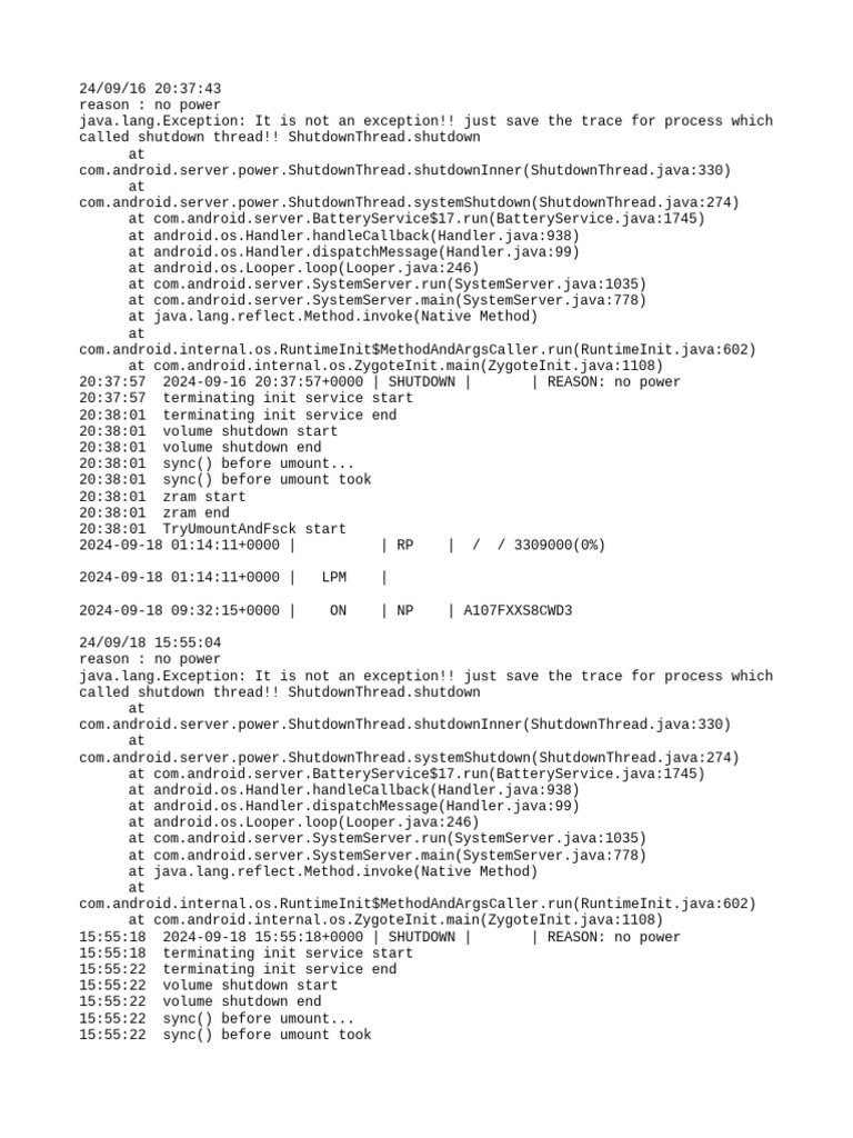 Power Off Reset Reason | PDF
