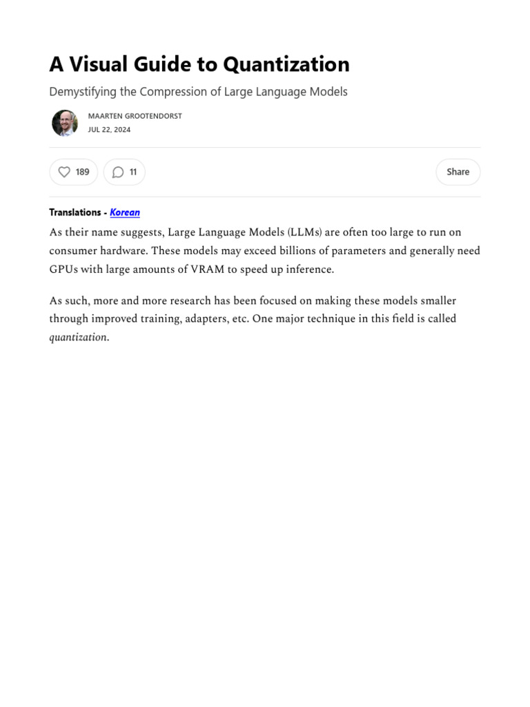 A Visual Guide To Quantization - by Maarten Grootendorst | PDF