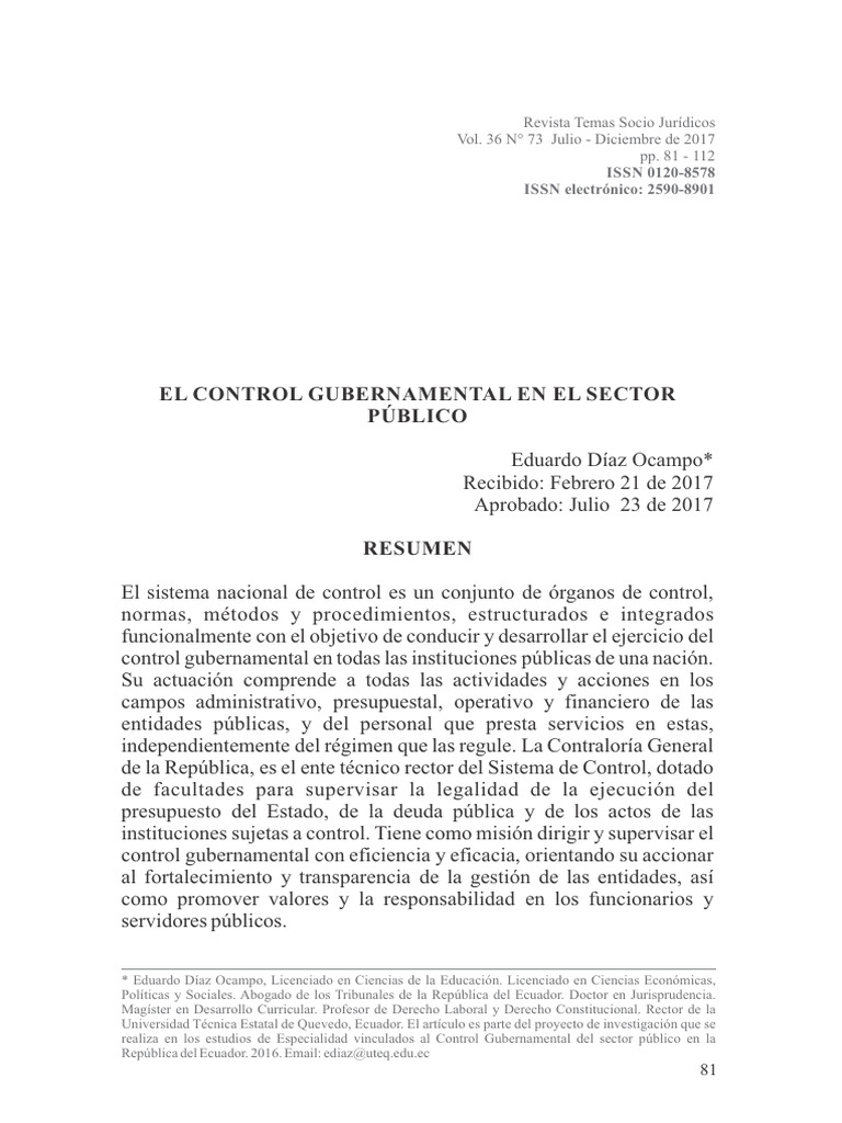 El Control Gubernamental en El Sector Publico | PDF