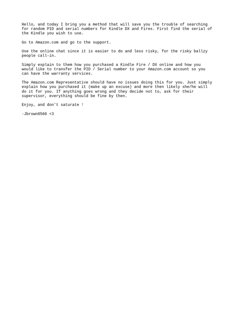 100 Kindle Fire DX PID Transfer Method Idea | PDF