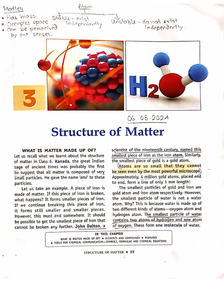 Class-vii - Structure of matter | PDF