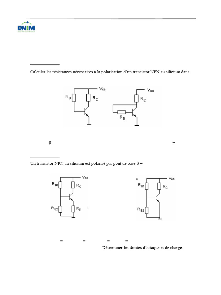 TD2 Tex1 Electronique 2024 - 25 | PDF