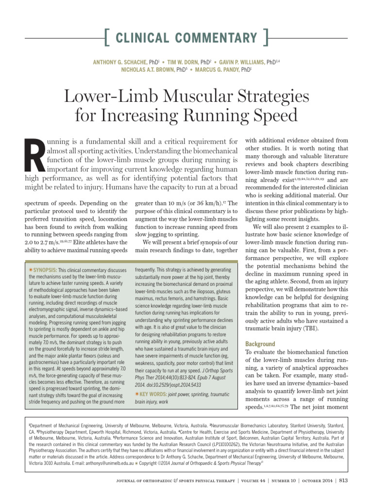 Schache Et Al 2014 Lower Limb Muscular Strategies For Increasing ...