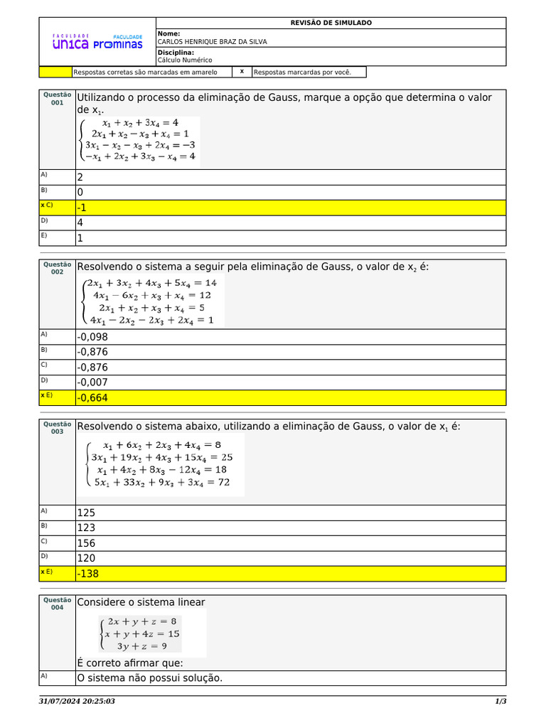 Calculo Numero Simulado III | PDF