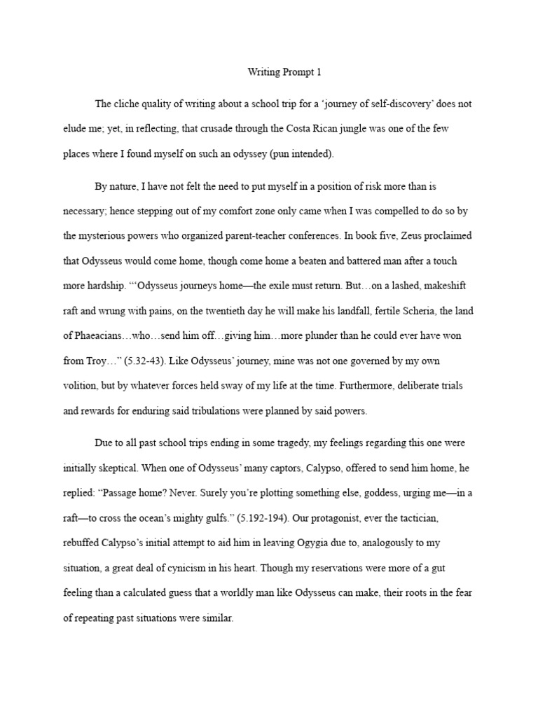 Odyssey Writing Prompts | PDF