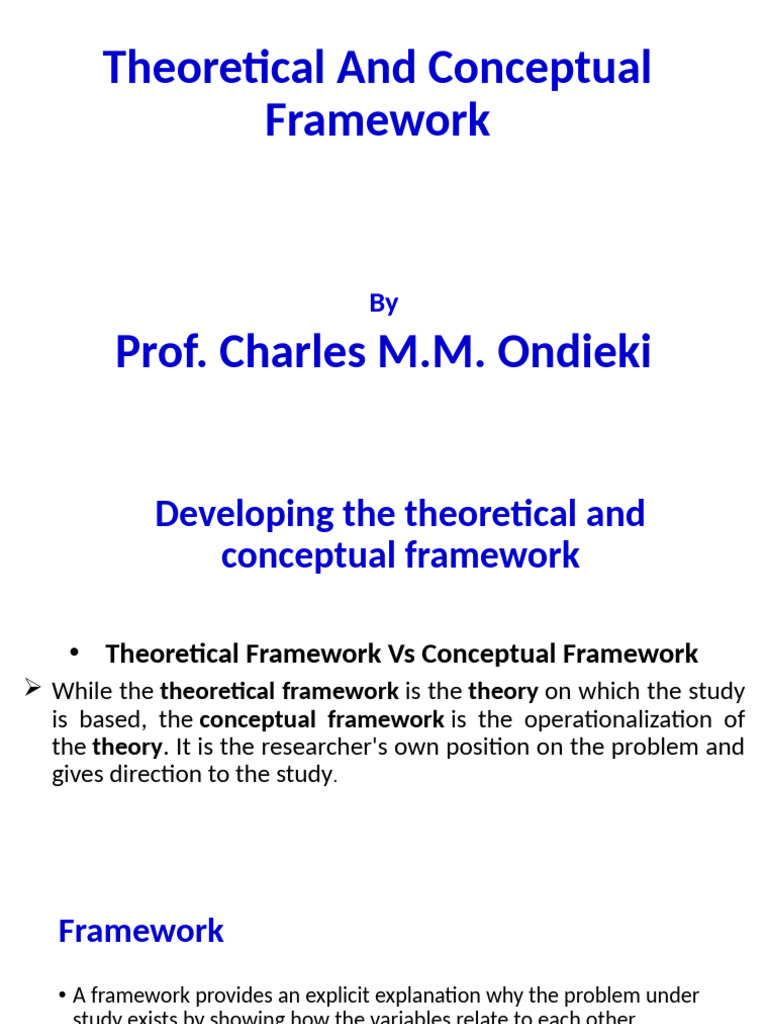 Theoretical And Conceptual Framework | PDF
