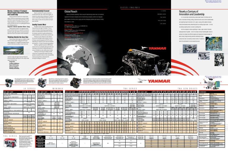 Yanmar TNV Spec Sheet | PDF