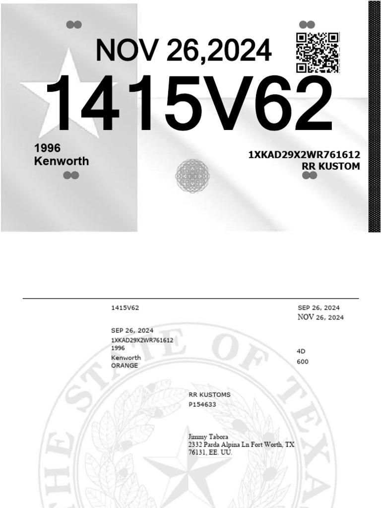 Texas Registration 1996 | PDF