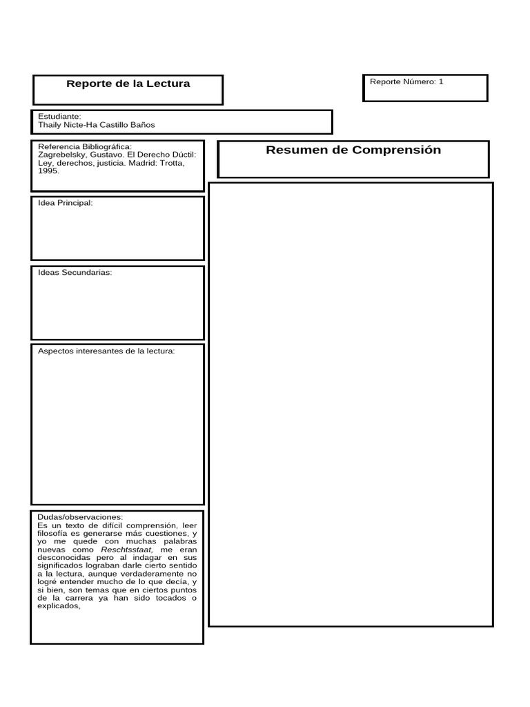 Formato de Reporte de Lectura | PDF