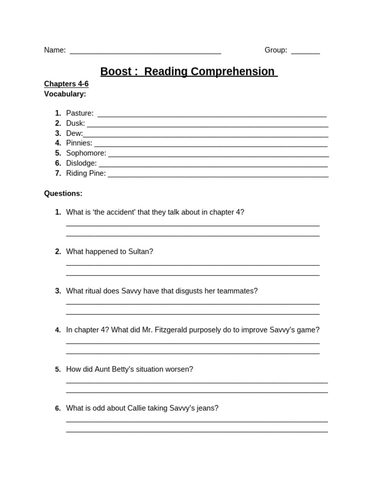 Reading Comprehension Boost: Chapters 4-6 | PDF | Career & Growth ...