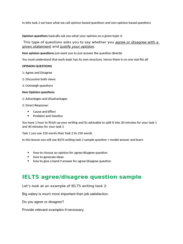 Agree and Disagree Notes | PDF