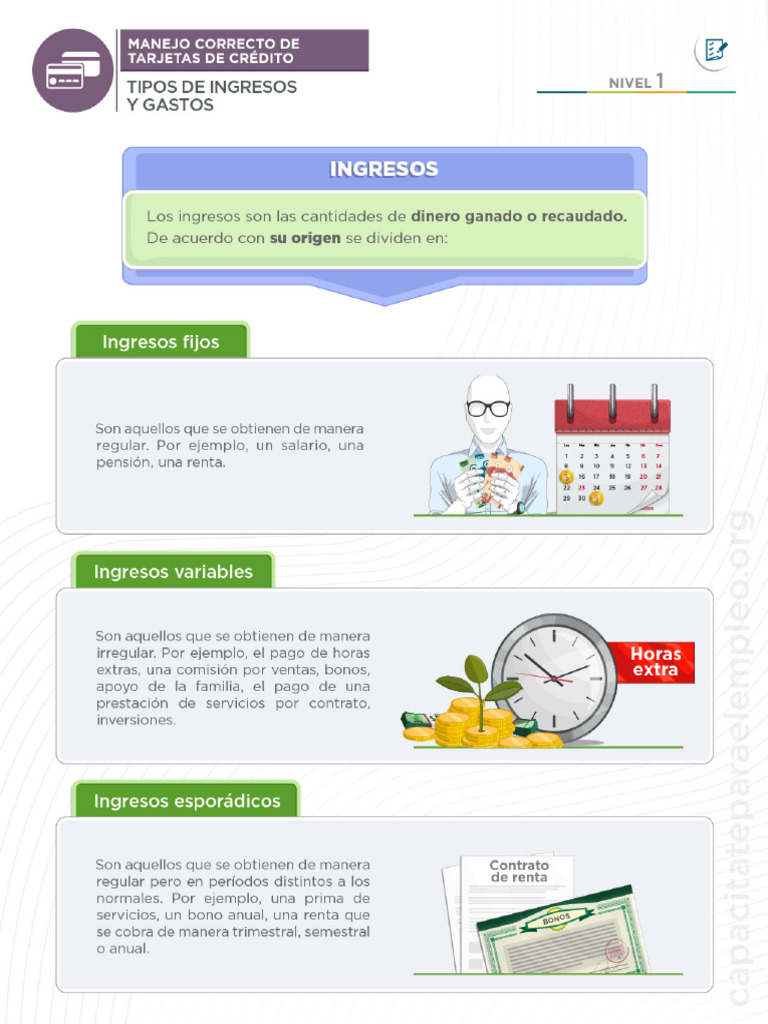Tipos de Ingresos y de Gastos | PDF