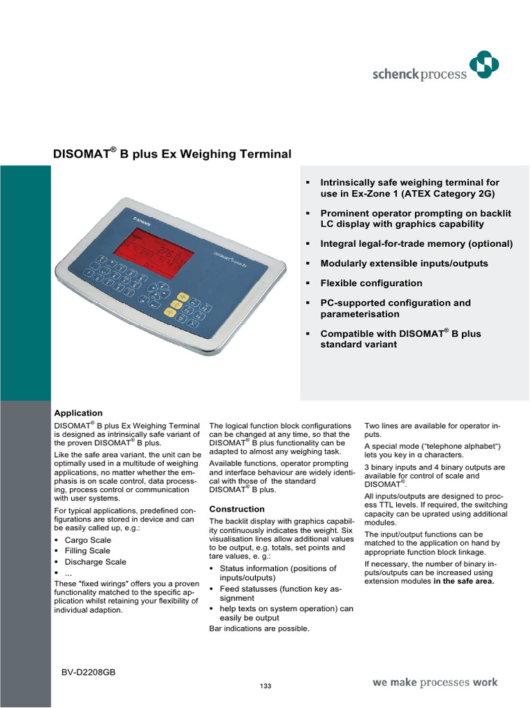Disomat Weighing Terminal Ex | PDF
