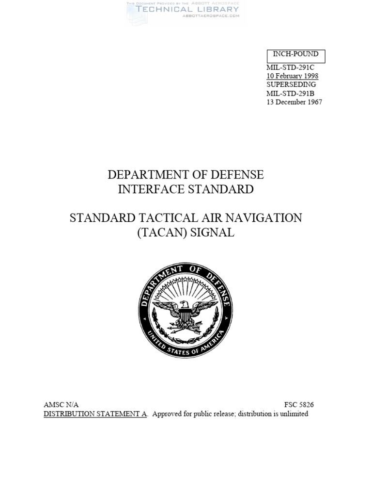 MIL-STD-291C Standard Tactical Air Navigation (TACAN) Signal | PDF