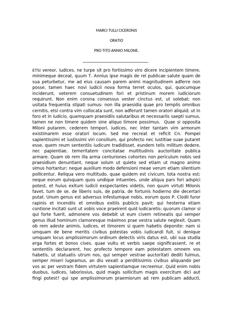 Oratio Pro Milone | PDF