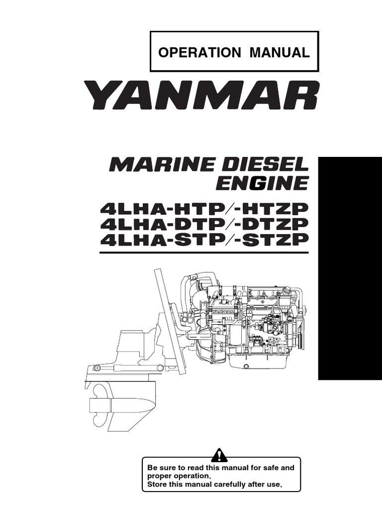 Yanmar 4LHA Operation Manual | PDF | Engines | Pump