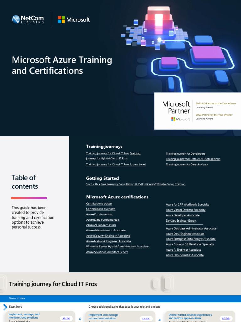 Azure Training and Certification Guide NetCom Learning | PDF