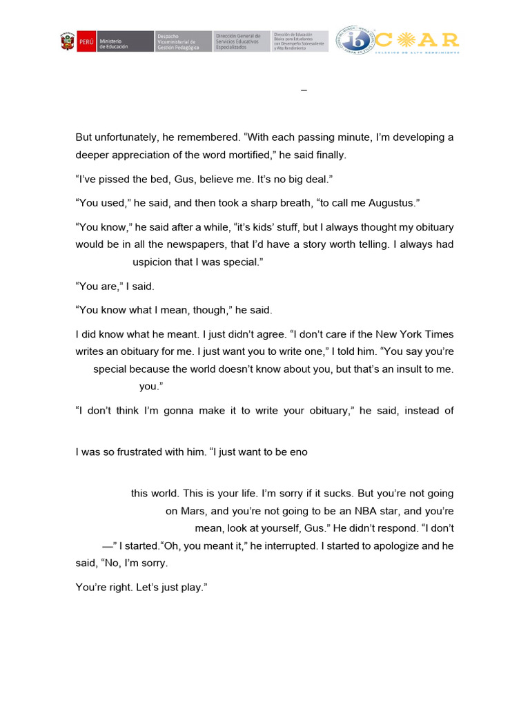 EXTRACTS 5-THE FAULT IN OUR STARS | PDF