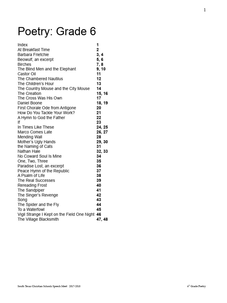 Poetry-6th-Grade-1 | PDF