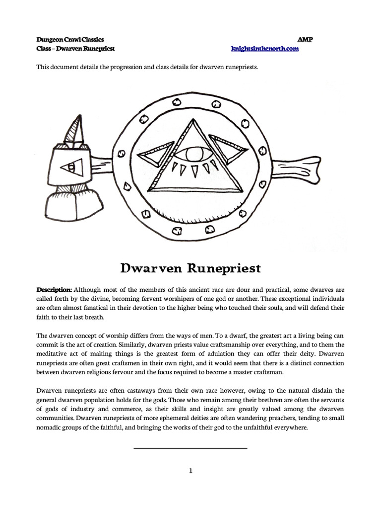 DCC Class DwarvenRunepriest AMP | PDF
