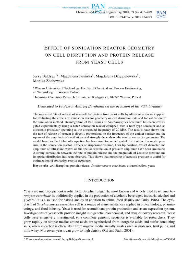 Effect of Sonication Reactor Geomet | PDF