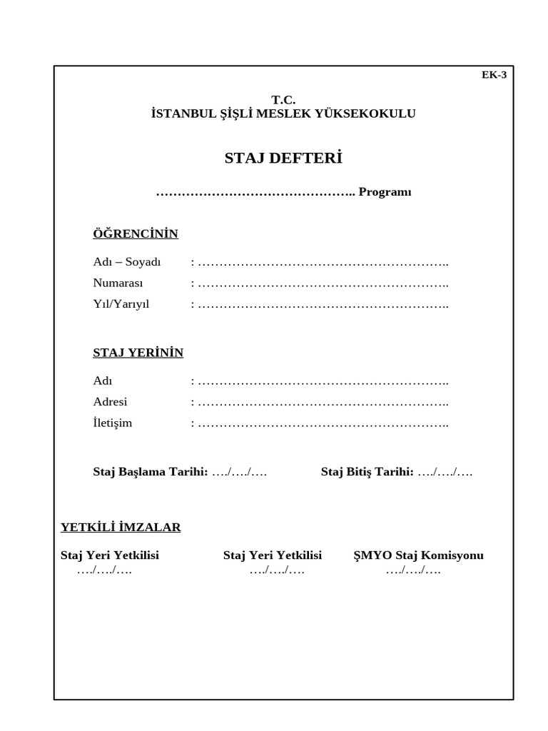 EK-3-STAJ-DEFTERİ | PDF