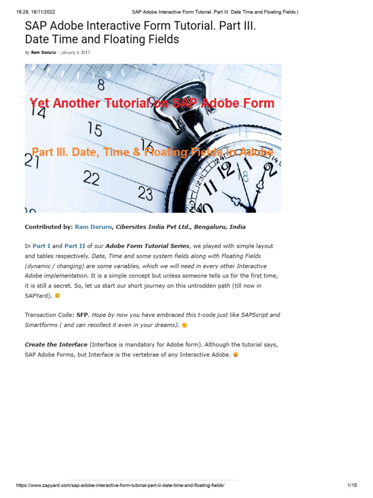 SAP Adobe Interactive Form Tutorial. Part III. Date Time and Floating ...