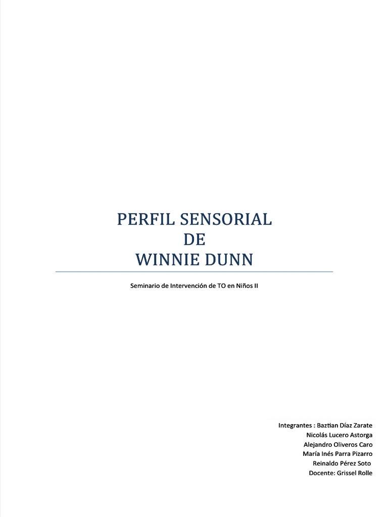 Perfil Sensorial Winnie Dunn Final | PDF