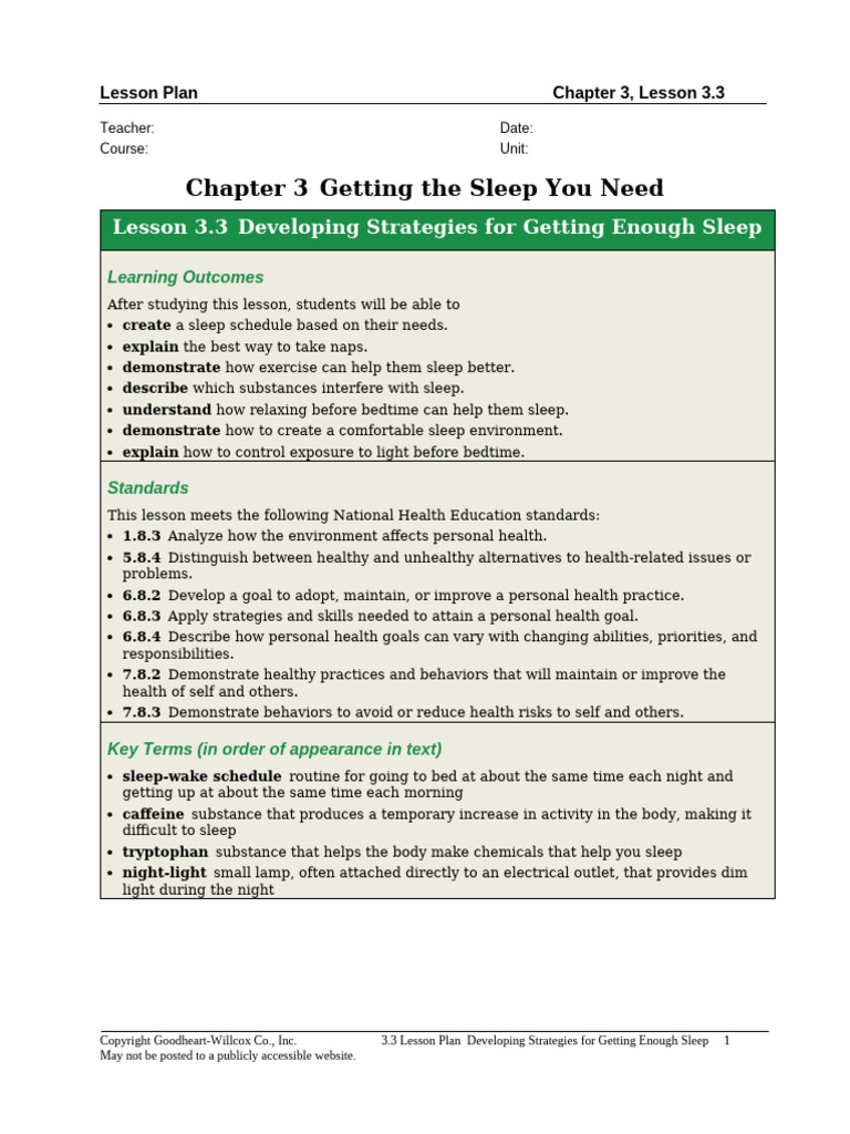 Ch03 Ch03 03 Lessonplan | PDF