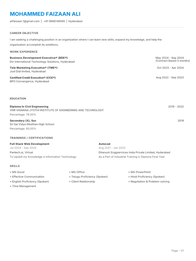 Resume (1) | PDF