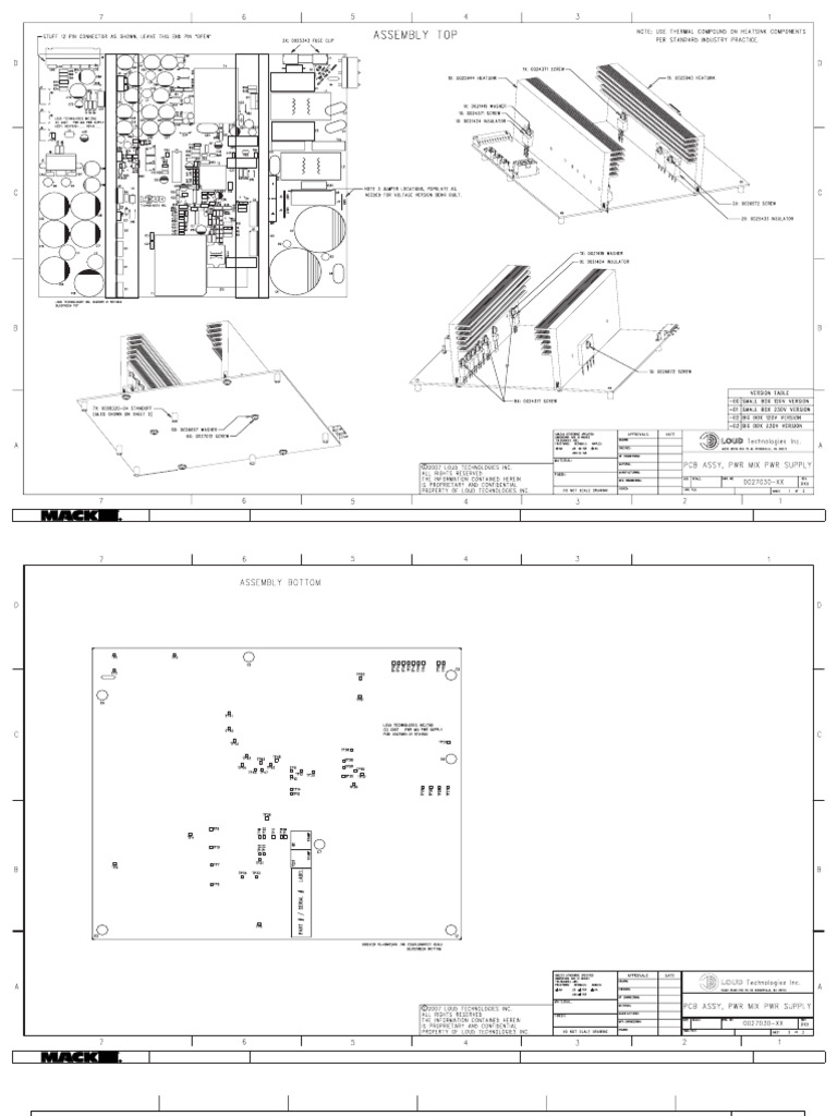 Power Supply PCB Assembly (Top, Bottom, and Schematics, 0027030-XX) | PDF