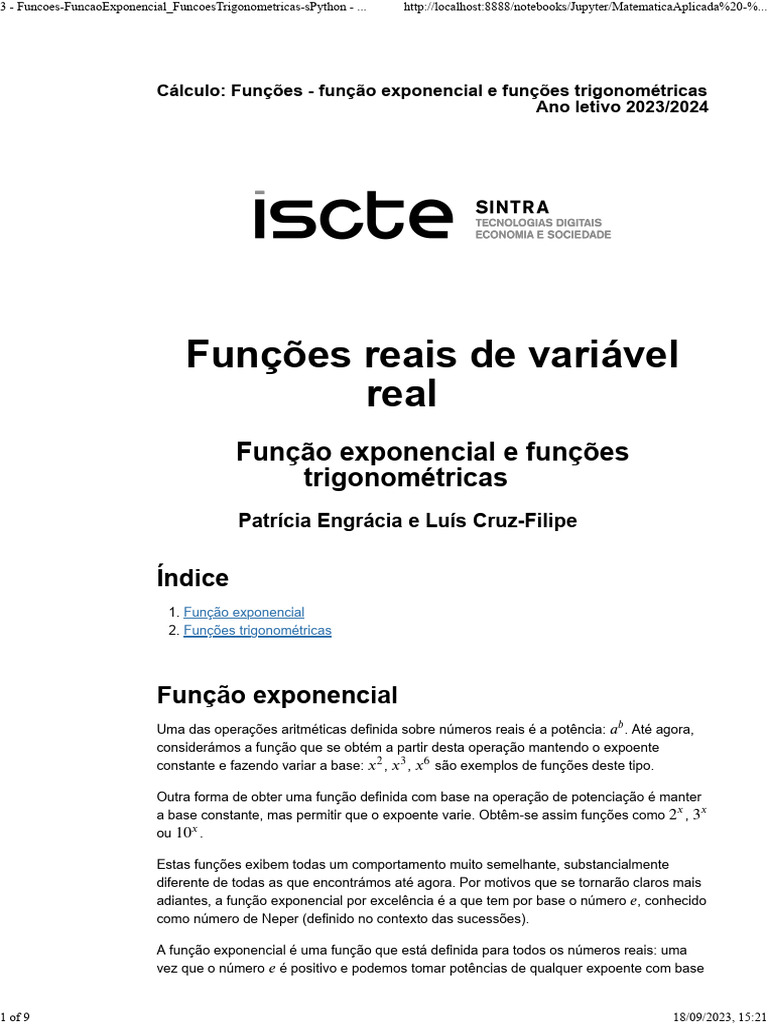 3 - Funcoes-FuncaoExponencial - FuncoesTrigonometricas-sPython ...