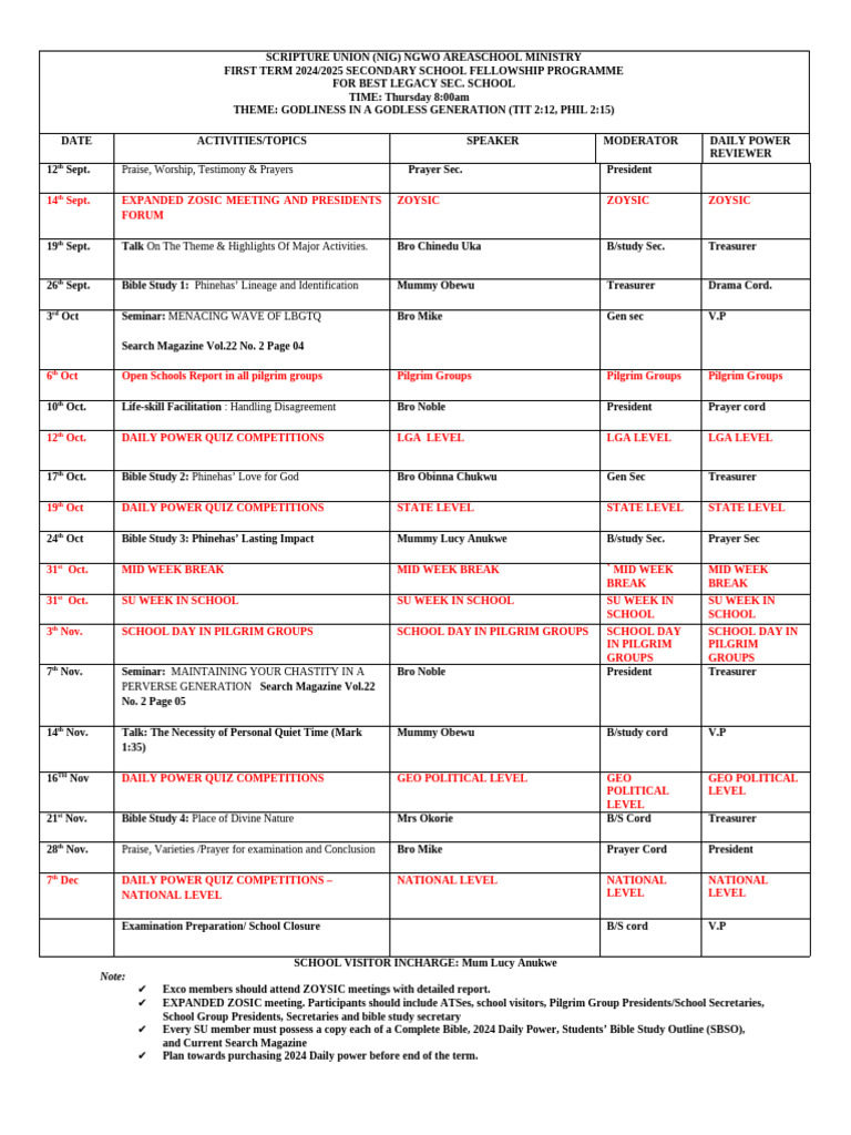 First Term Schools Program 2024-1 | PDF