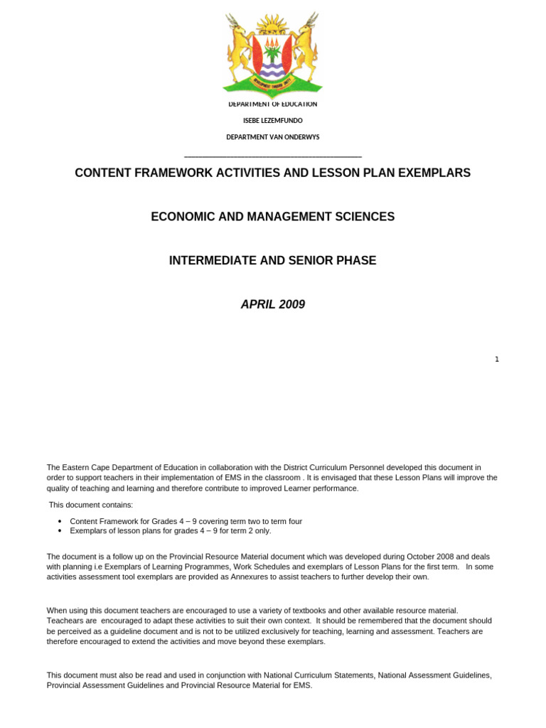 Ems Final Lesson Plans 2 | PDF