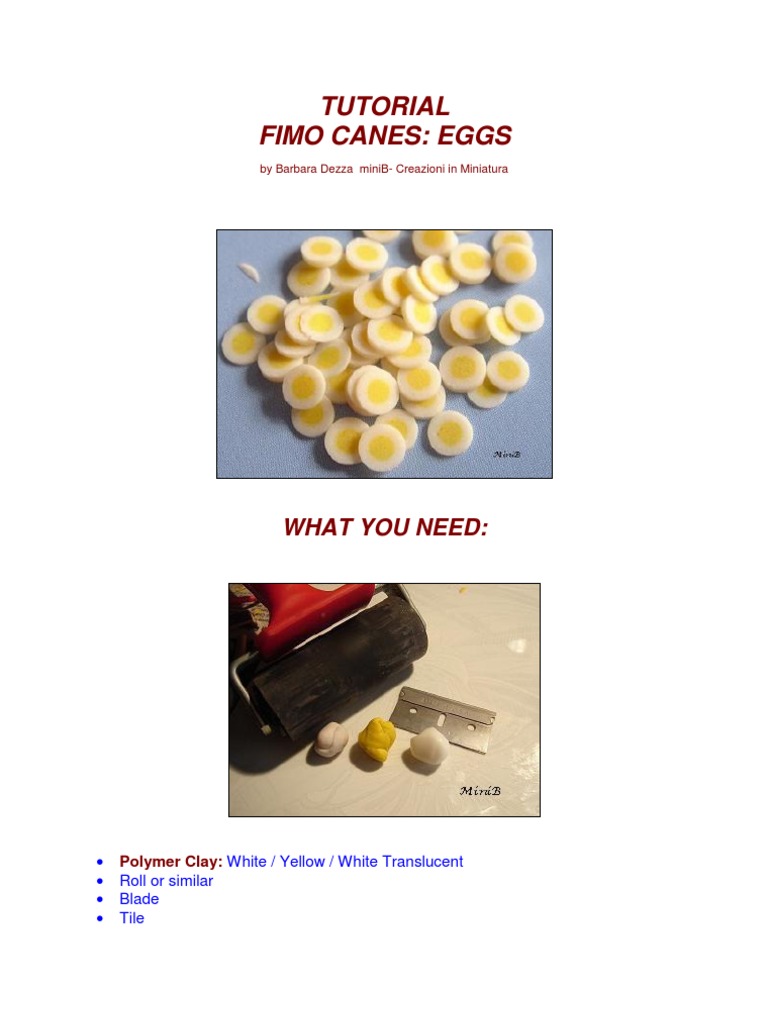 Tutorial Fimo Canes: Eggs: What You Need | PDF
