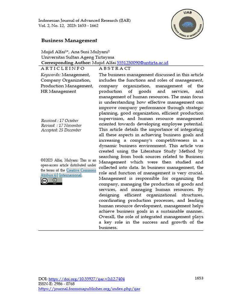 Business Management | PDF