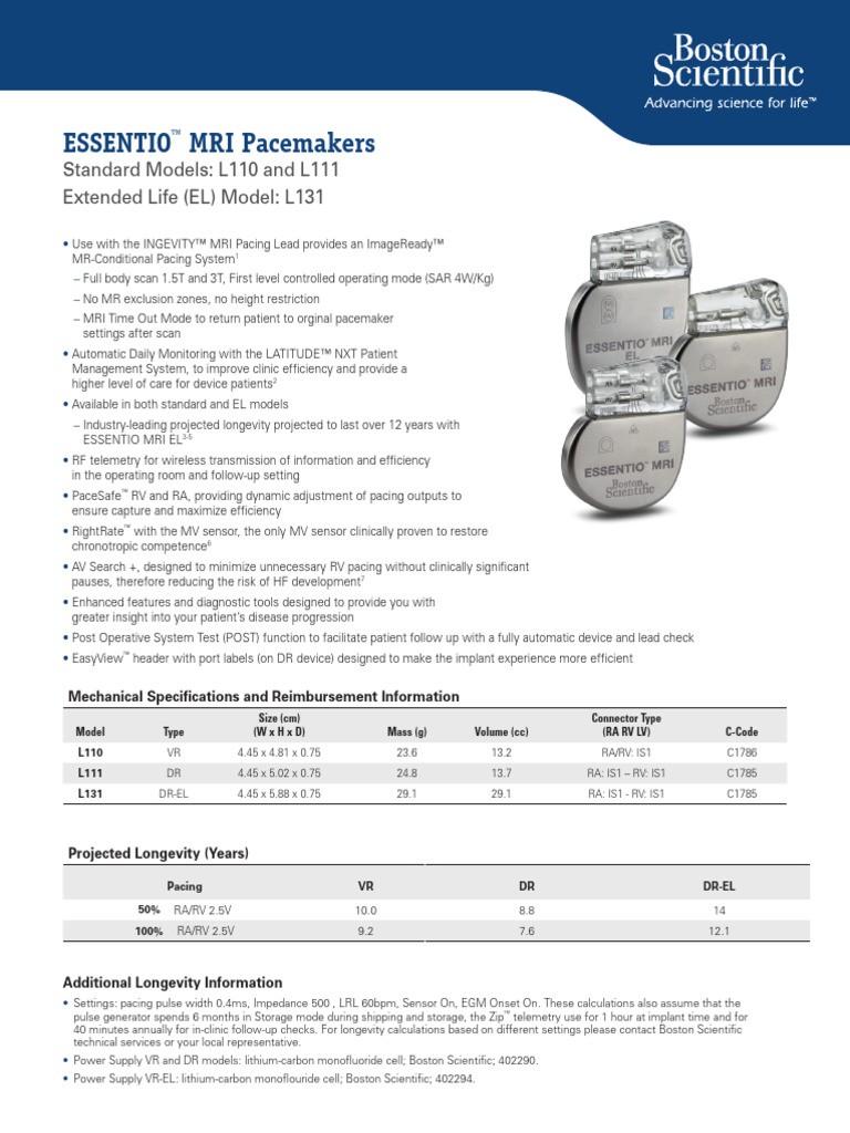 Essentio MRI Pacemaker Overview | PDF | Artificial Cardiac Pacemaker ...