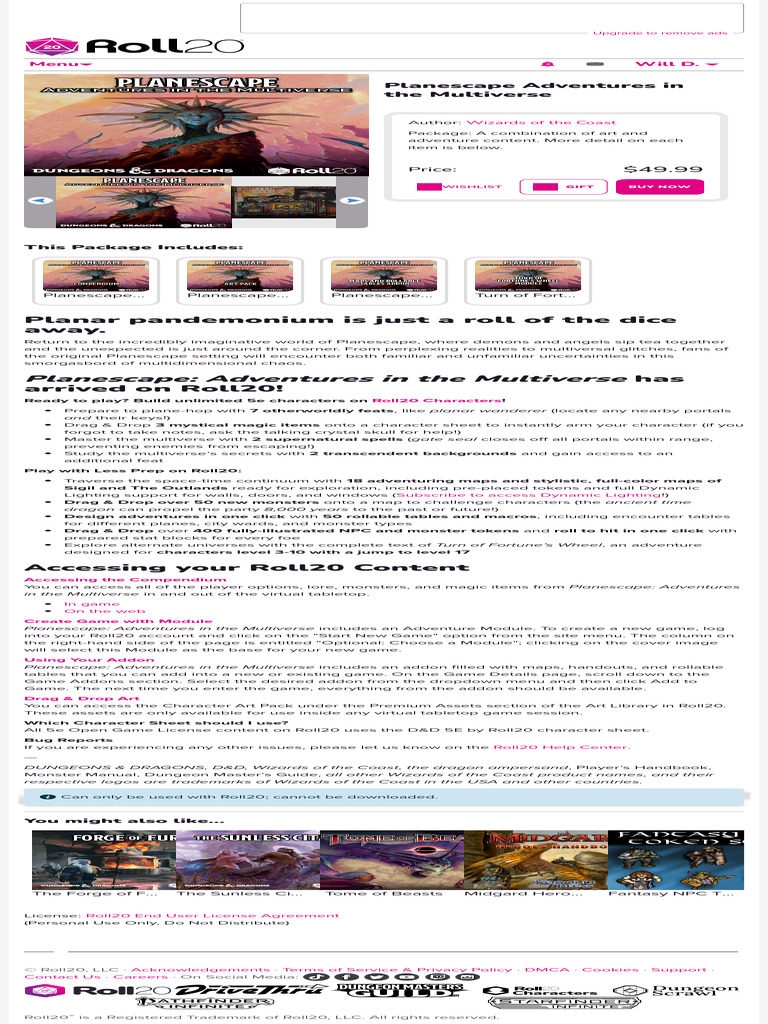 Planescape Adventures in The Multiverse Roll20 Marketplace Digital Goods For Online Tabletop ...