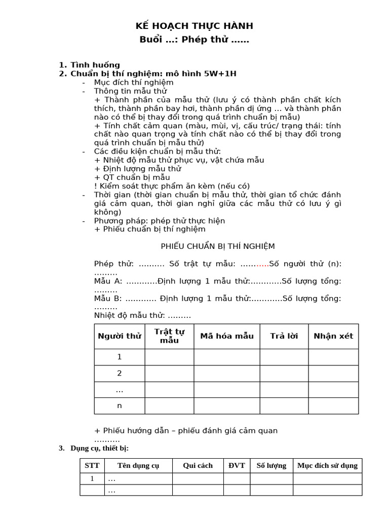 Ke Hoach Thuc Hanh | PDF