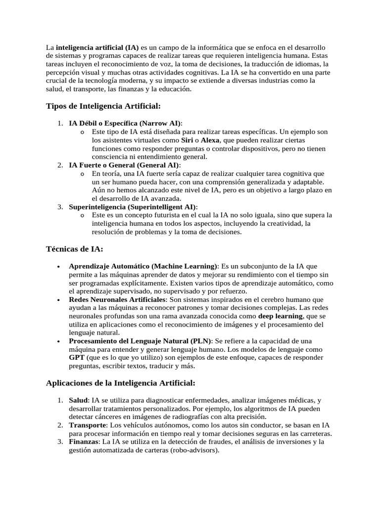 La inteligencia artificial | PDF