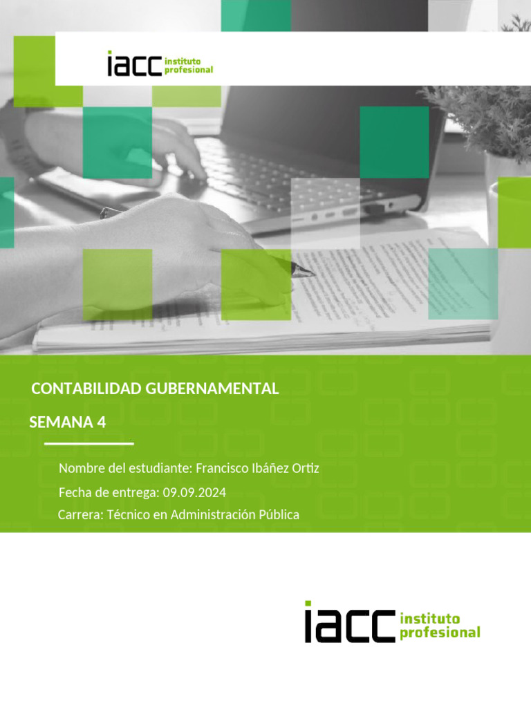 Tarea Semana 4 Contabilidad Gubernamental Pdf