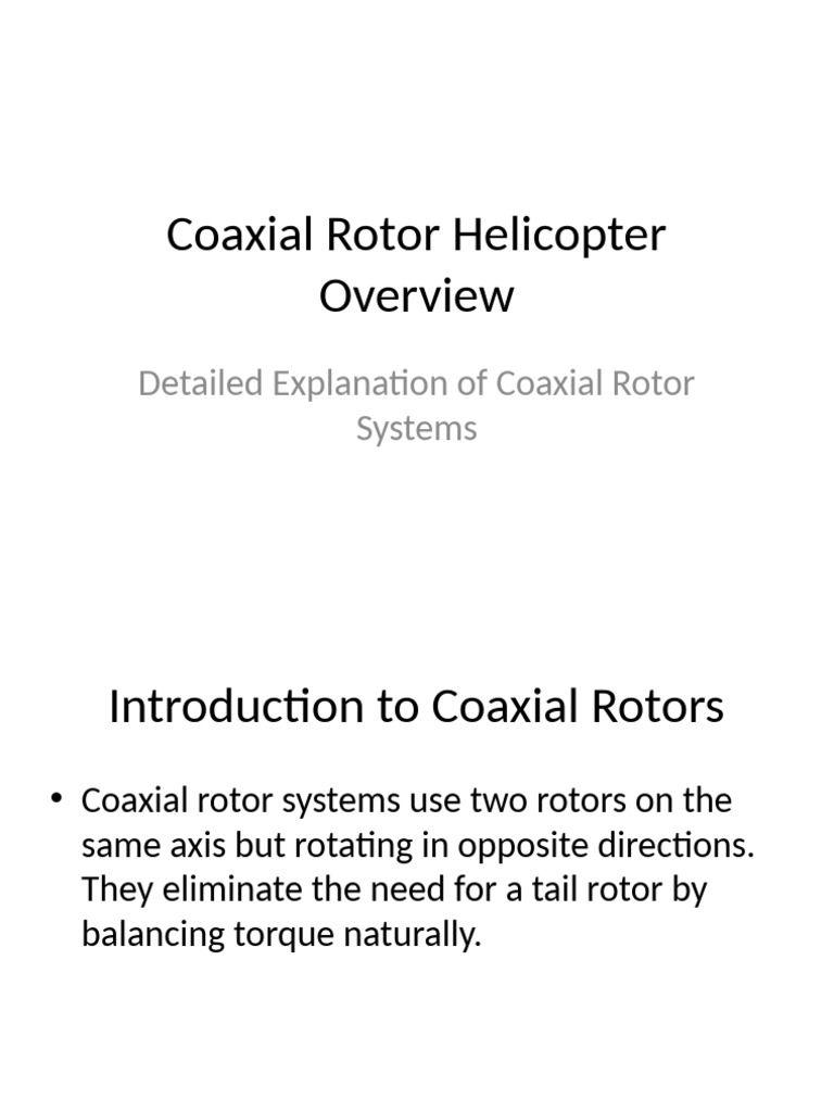Coaxial Rotor Presentation | PDF