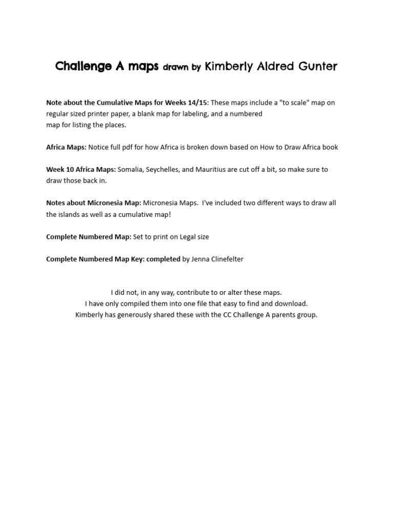 Challenge A Maps by Kimberly Aldred Gunter | PDF