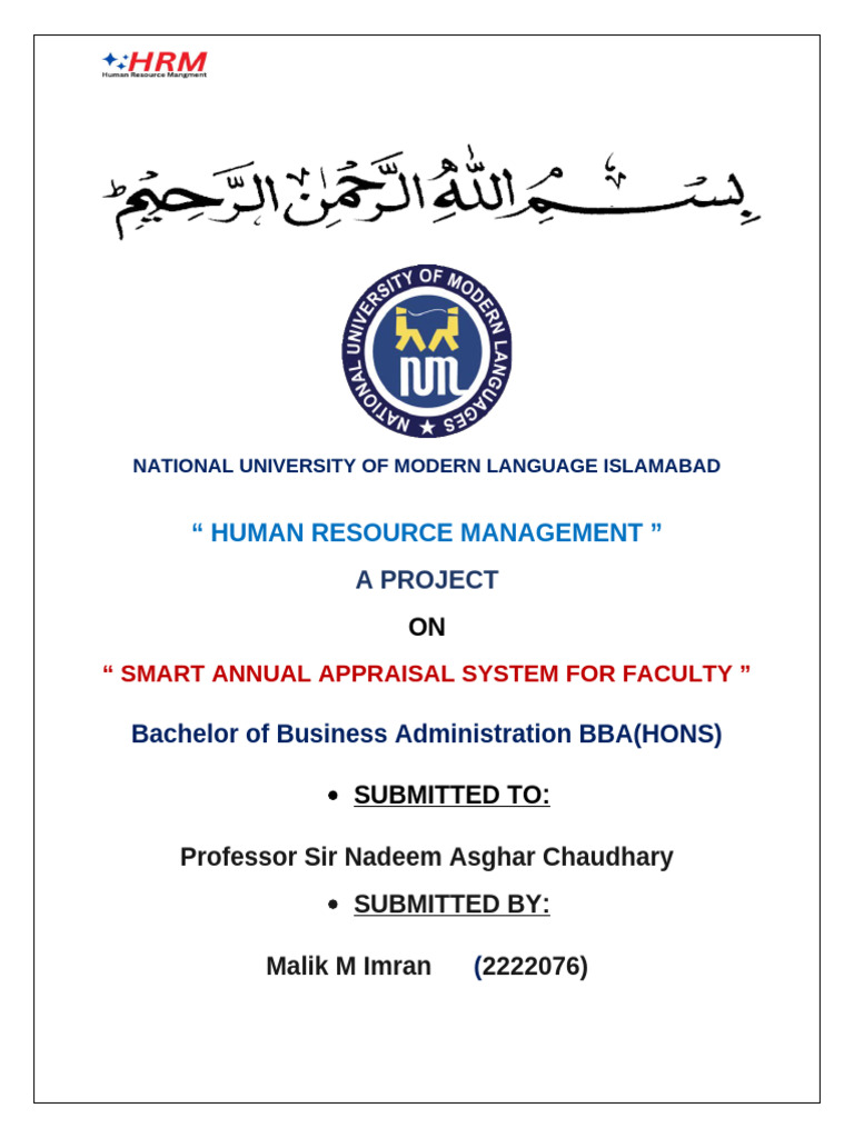 Smart Annual Appraisal System For NUML Faculty | PDF
