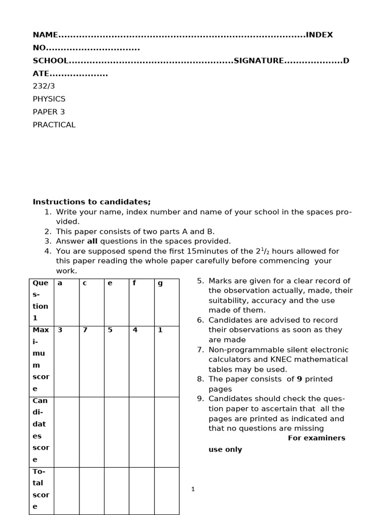 Physics Practical Exam 51 Questions | PDF