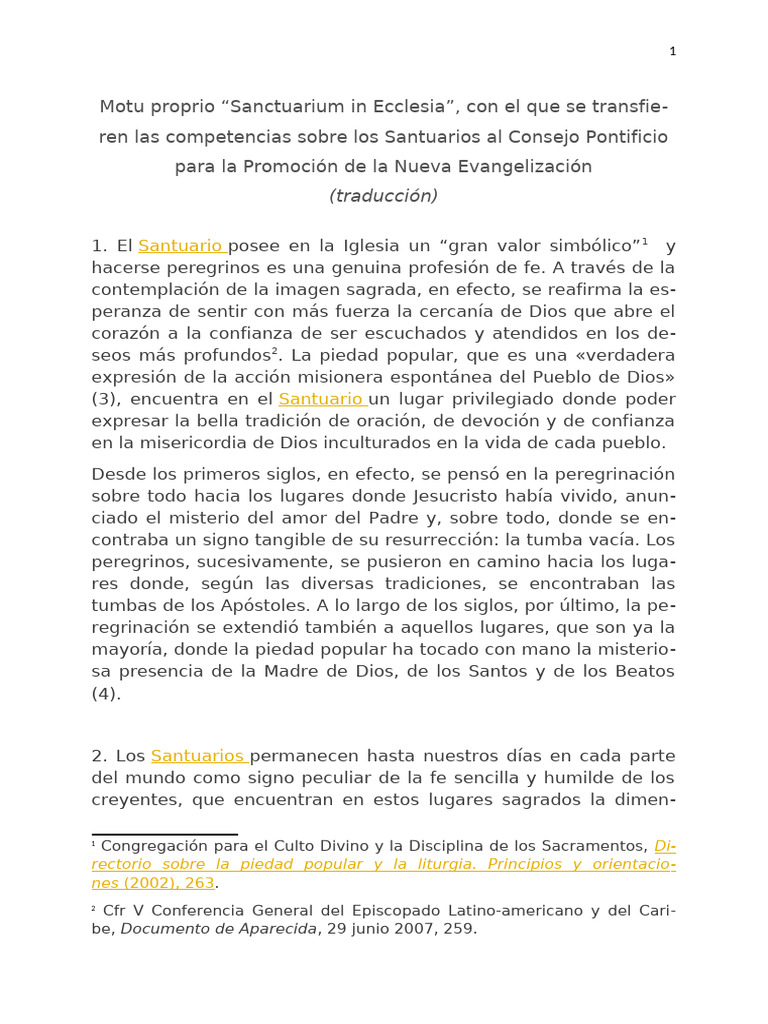 Motu proprio (Santuarios) | PDF